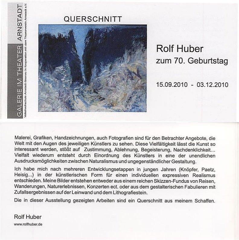 Rolf Huber - Aktuelle Ausstellungen